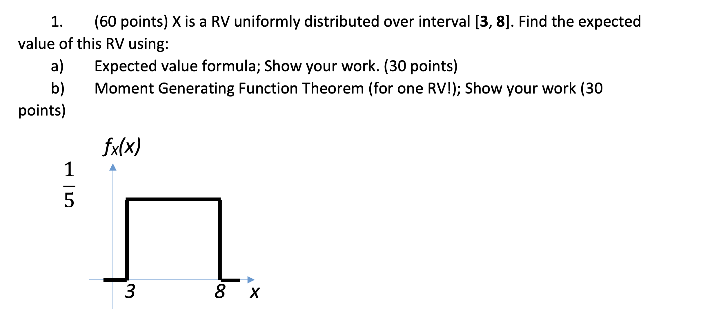 (60 ﻿points) x ﻿is a RV uniformly distributed over | Chegg.com