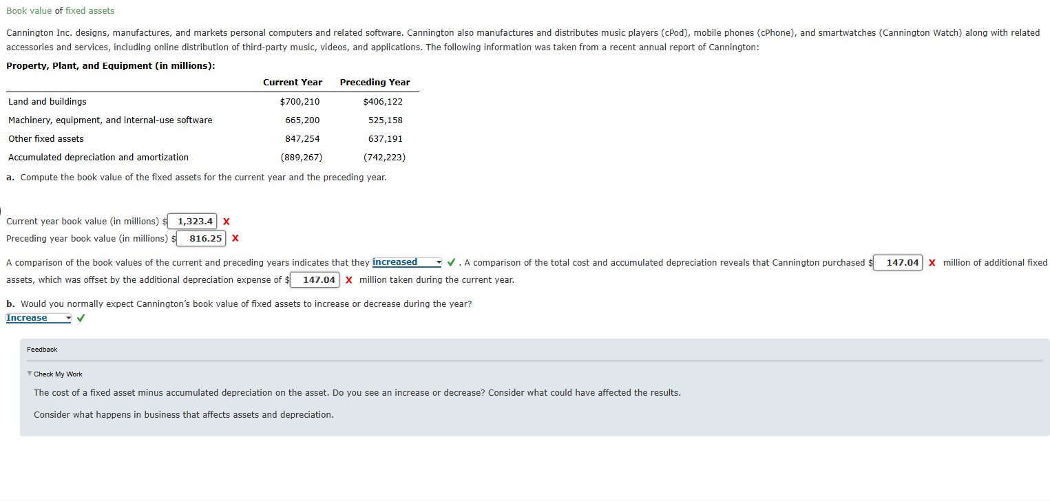Solved Book value of fixed assets accessories and services, | Chegg.com