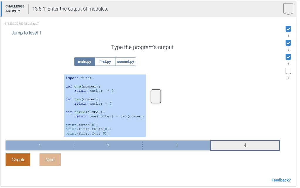 Solved Type The Programs Output Import First Def One 