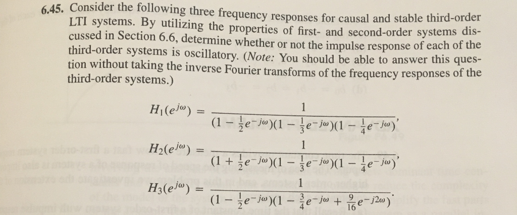Solved 6.45. Consider the following three frequency | Chegg.com