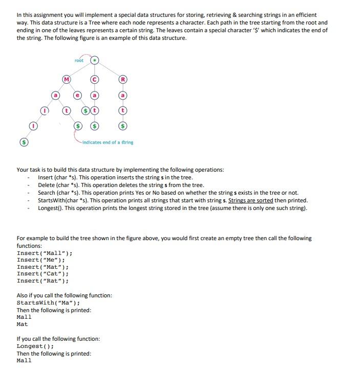 Solved In this assignment you will implement a special data | Chegg.com