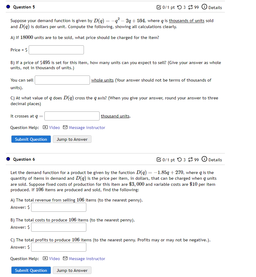 Solved Suppose your demand function is given by | Chegg.com