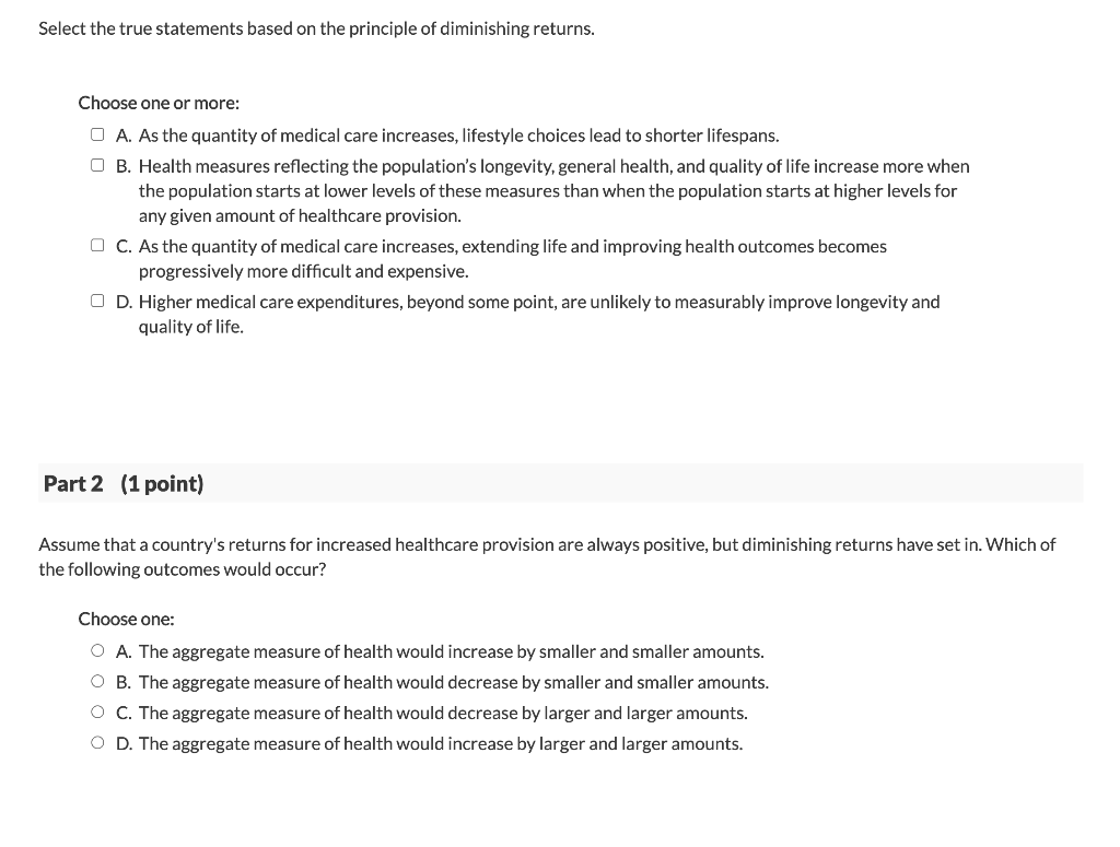 Solved Select the true statements based on the principle of | Chegg.com