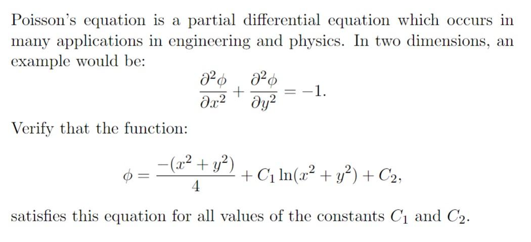 Solved Poisson's equation is a partial differential equation | Chegg.com