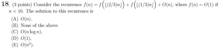 Solved 16. (2 points) You are given an unsorted set Y of m | Chegg.com