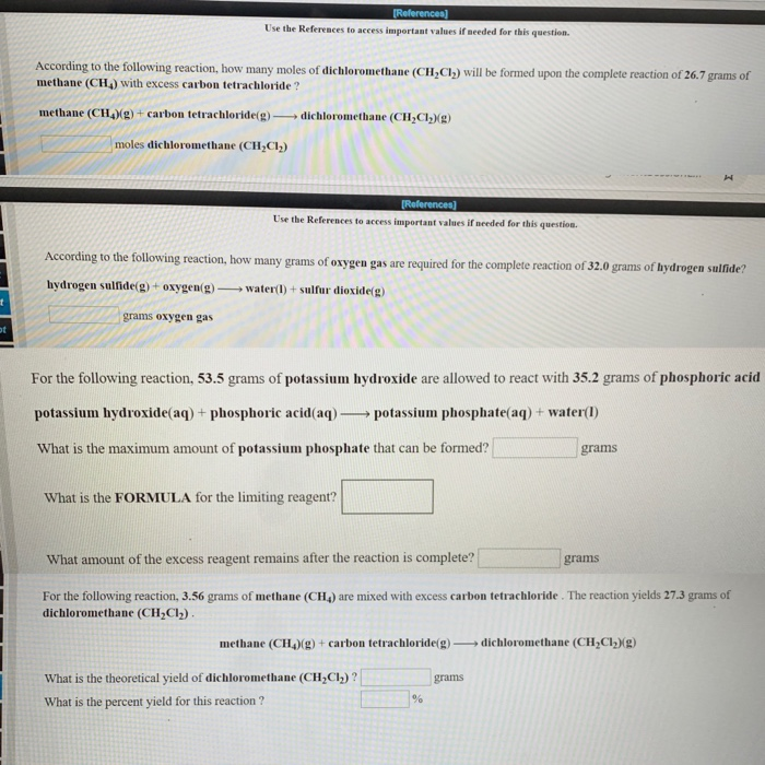 Solved References) Use the References to access important | Chegg.com