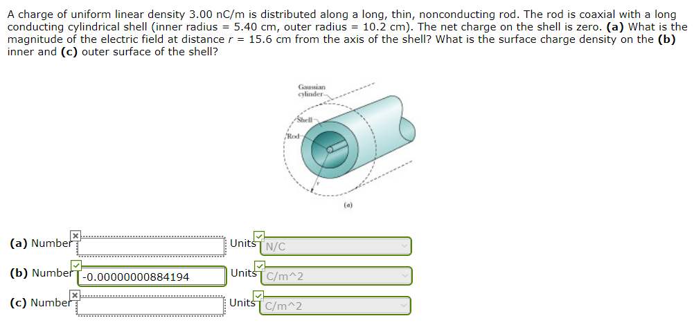 Solved A charge of uniform linear density 3.00 nC/m is | Chegg.com
