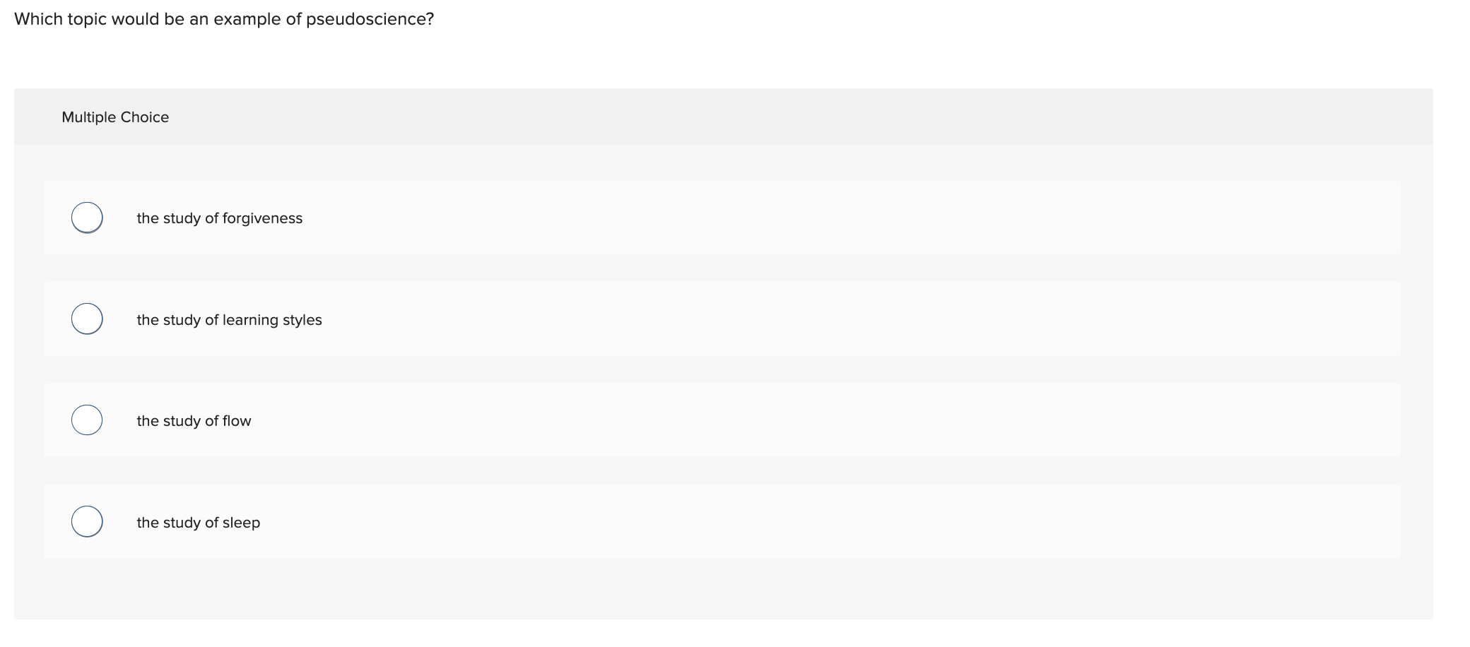 Solved Which topic would be an example of pseudoscience? | Chegg.com