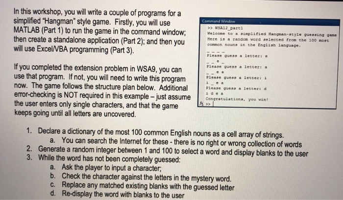 In this workshop, you will write a couple of programs | Chegg.com