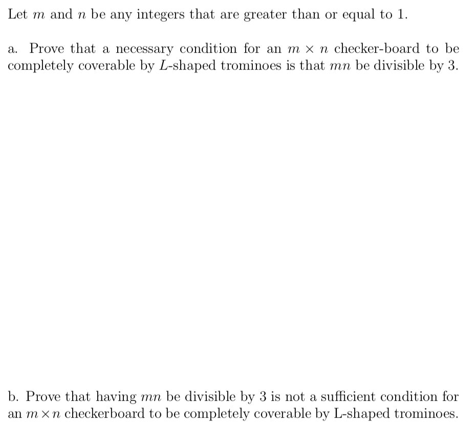 Solved Let m and n be any integers that are greater than or | Chegg.com