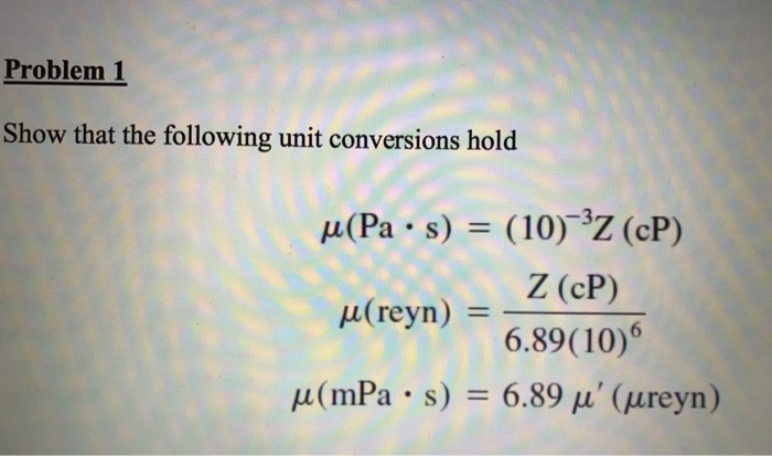 Solved Show that the following unit conversions hold mu (Pa | Chegg.com