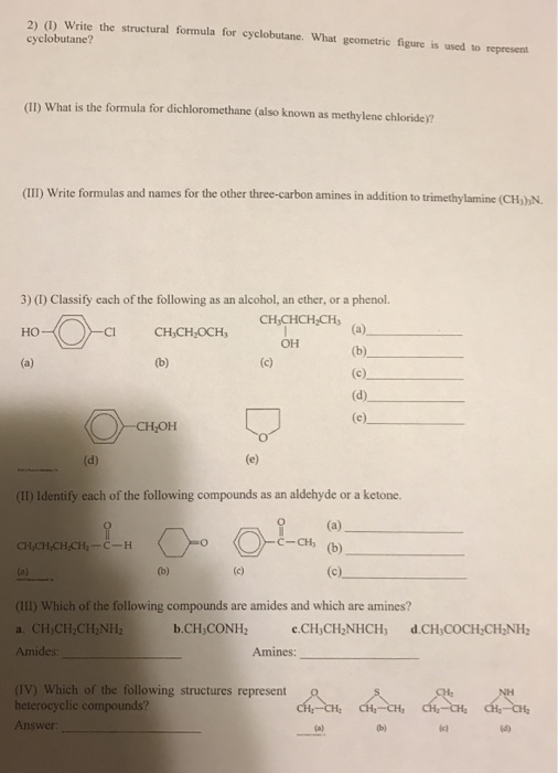 Solved Write the structural formula for cyclobutane. What | Chegg.com