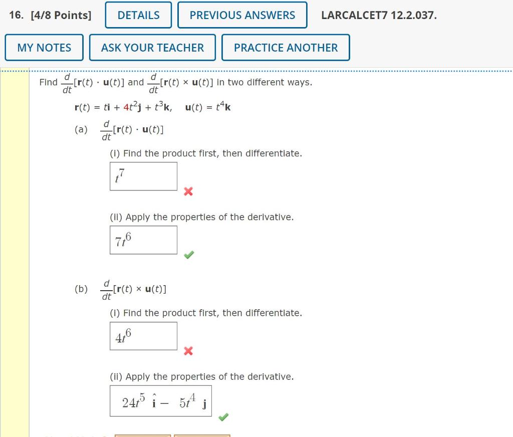 Solved Find dtd[r(t)⋅u(t)] and dtd[r(t)×u(t)] in two | Chegg.com