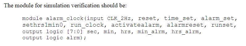 This Lab is to build an alarm clock. The alarm clock | Chegg.com