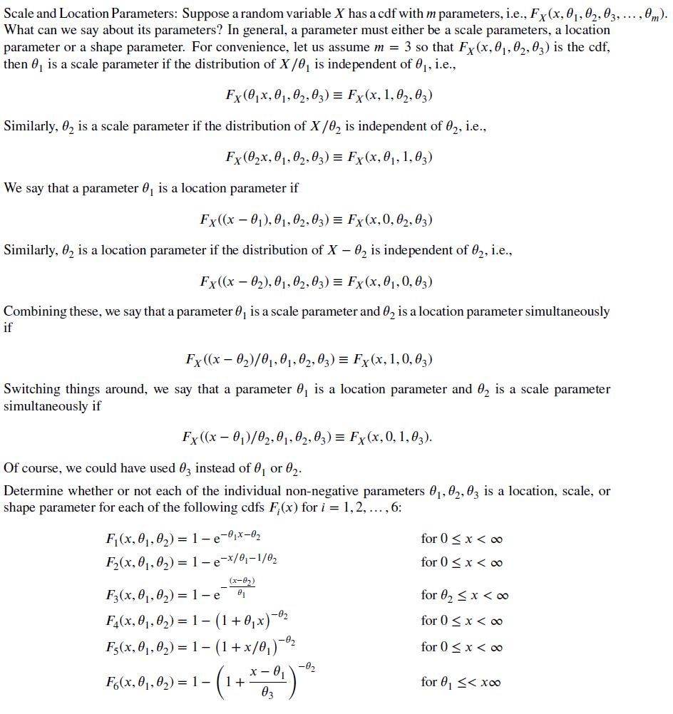 Solved Scale And Location Parameters Suppose A Random