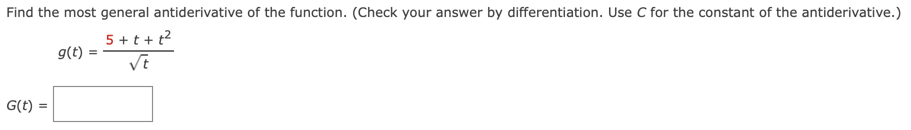 Solved Find The Most General Antiderivative Of The Function