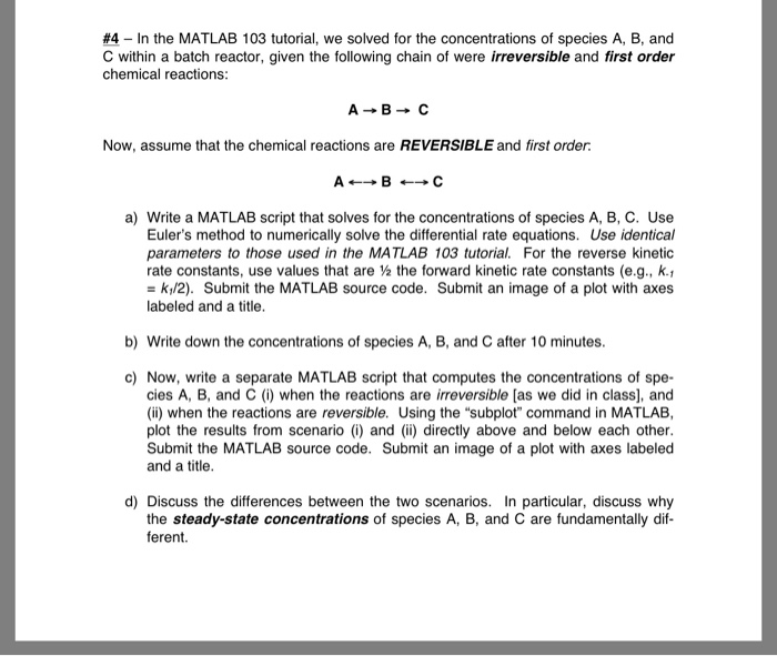 #4-In the MATLAB 103 tutorial, we solved for the | Chegg.com