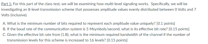 Solved Part 1: For this part of the class test, we will be | Chegg.com