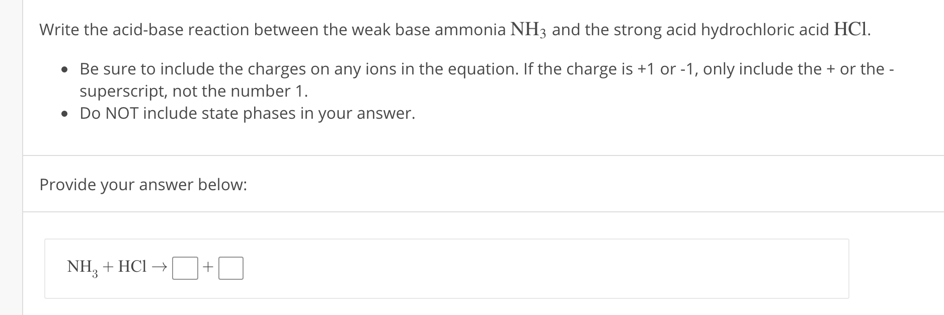 Solved Write the acid-base reaction between the weak | Chegg.com