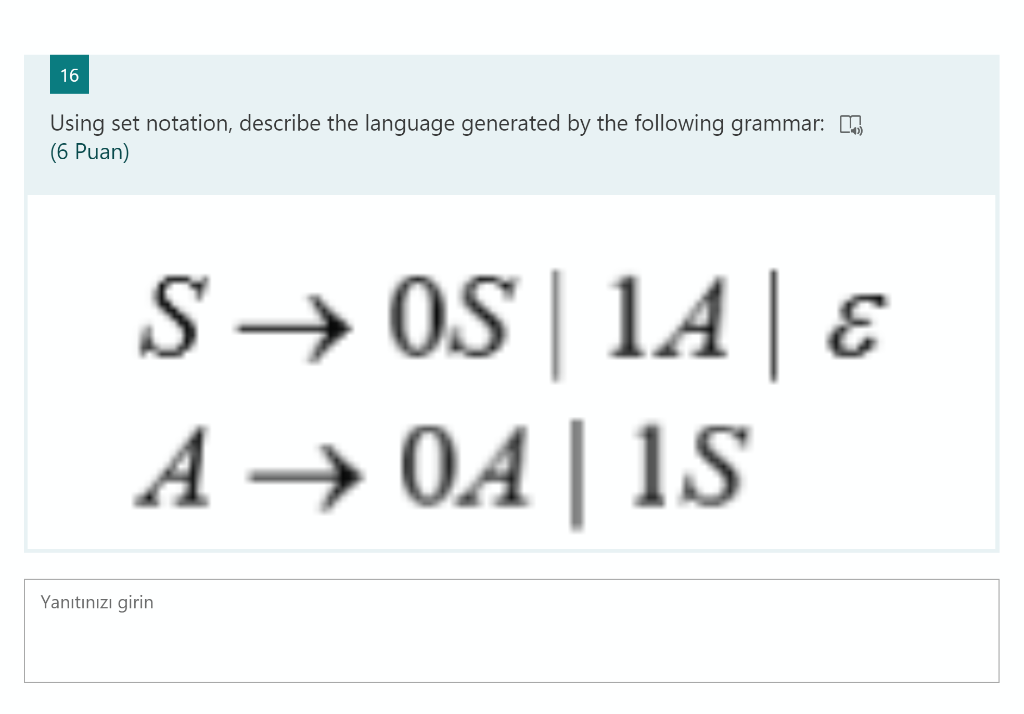 Solved 16 Using set notation, describe the language | Chegg.com