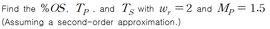 Solved Find the %OS,TP, and TS with wr=2 and MP=1.5 | Chegg.com