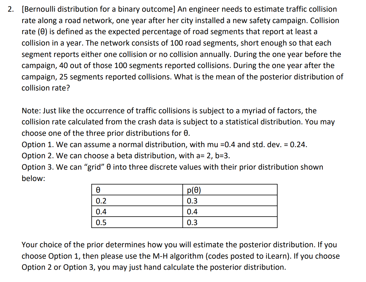 [Bernoulli distribution for a binary outcome] An | Chegg.com