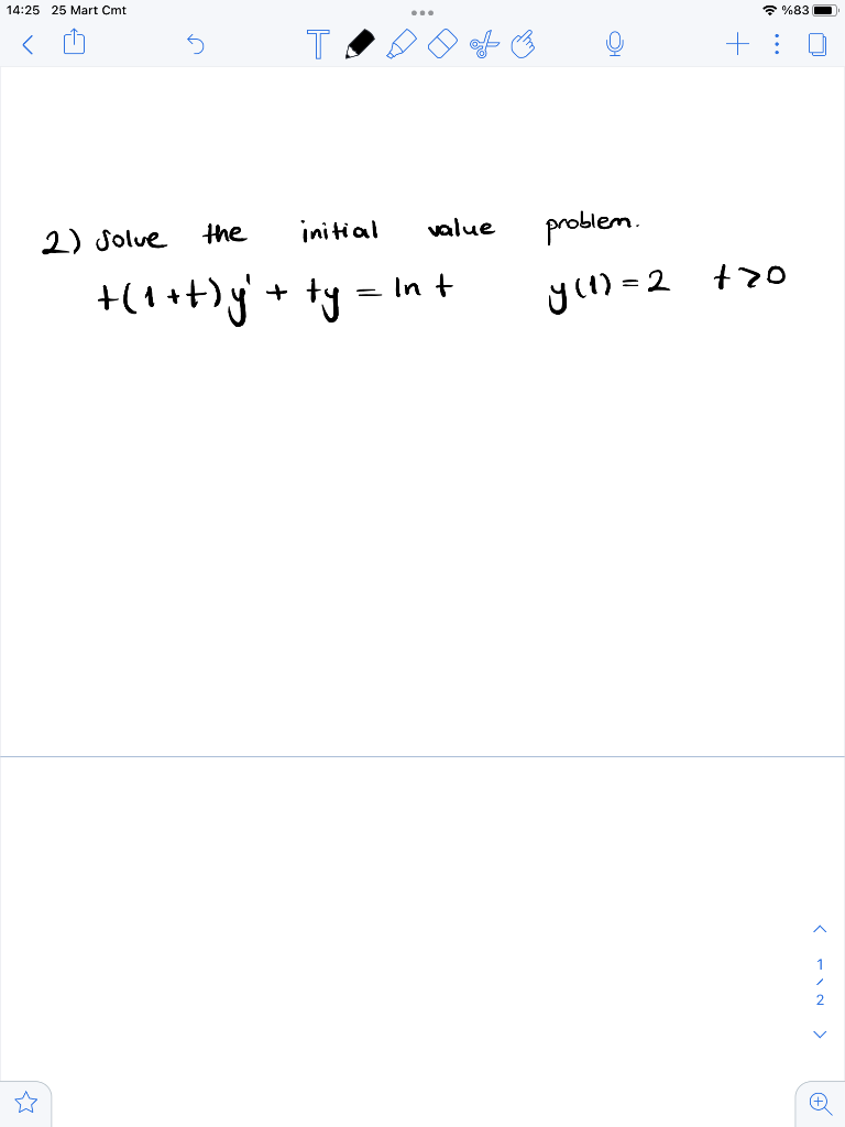 Solved 2) Solve the initial value problem. | Chegg.com