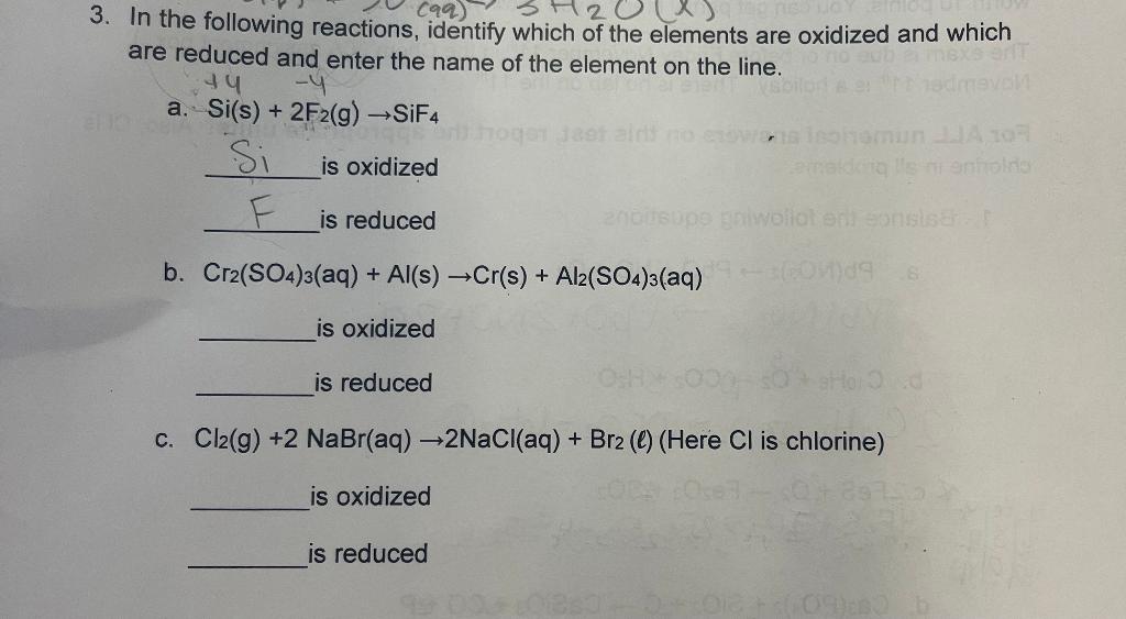 [Solved]: In the following reactions, identify which of th