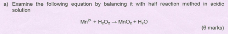 Solved a) Examine the following equation by balancing it | Chegg.com