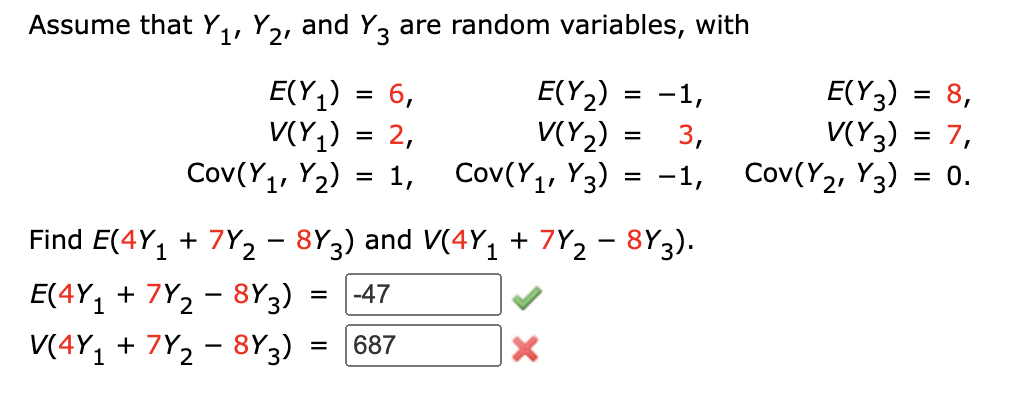 Solved Assume that Y1,Y2, and Y3 are random variables, with | Chegg.com