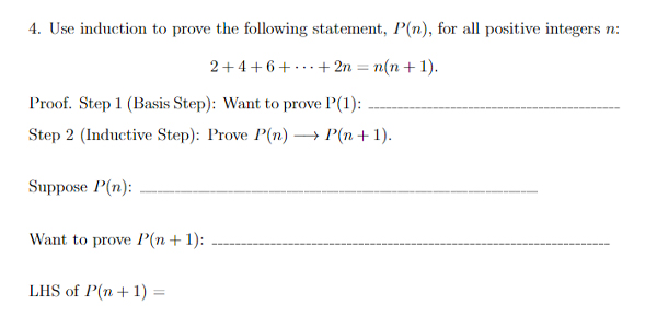 Solved Use induction to prove the following statement, P(n), | Chegg.com