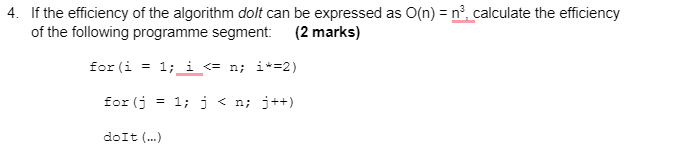 Solved If the efficiency of the algorithm dolt can be | Chegg.com