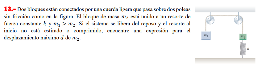 Solved 13.- ﻿Dos bloques están conectados por una cuerda | Chegg.com