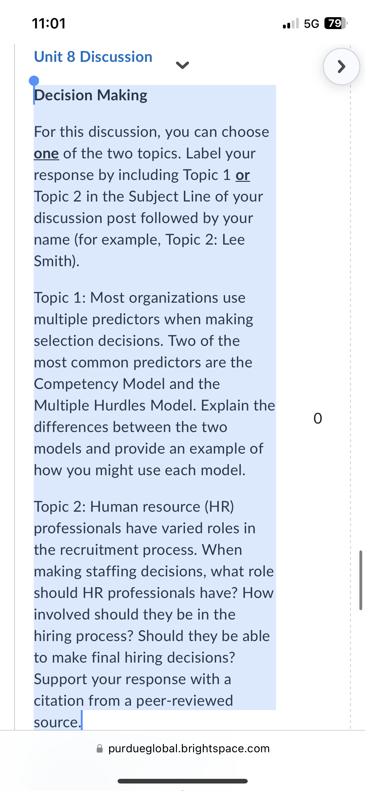 Solved Decision MakingFor this discussion, you can chooseone | Chegg.com