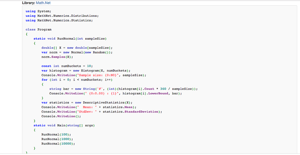 Solved Library: Math.Net using System; using | Chegg.com