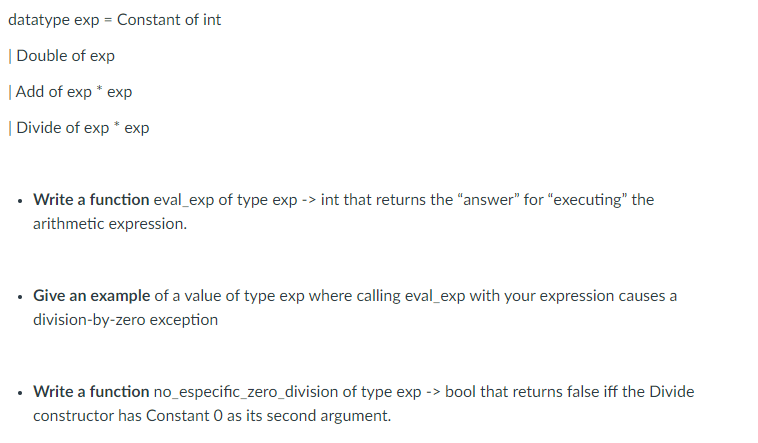 Solved datatype exp = Constant of int | Double of exp Add of | Chegg.com