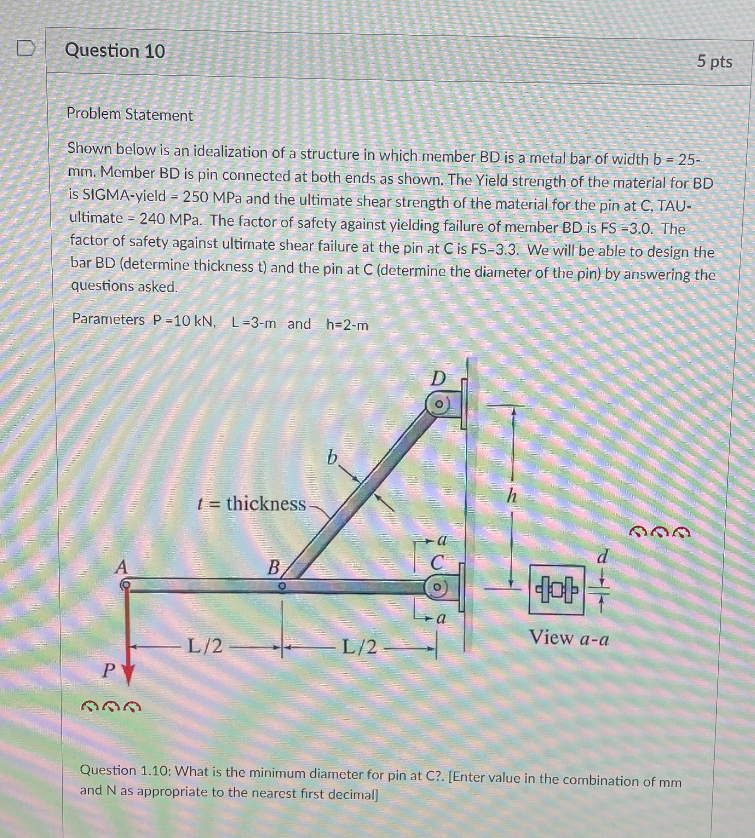 Solved Problem Statement Shown below is an idealization of a | Chegg.com