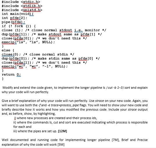 Solved Modify and extend the code given, to implement the | Chegg.com