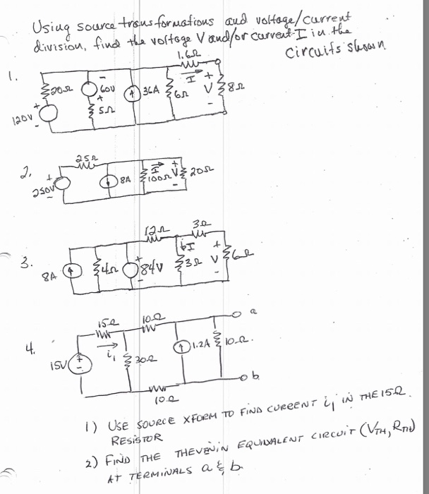 Solved Using source transformations and voltage/current | Chegg.com