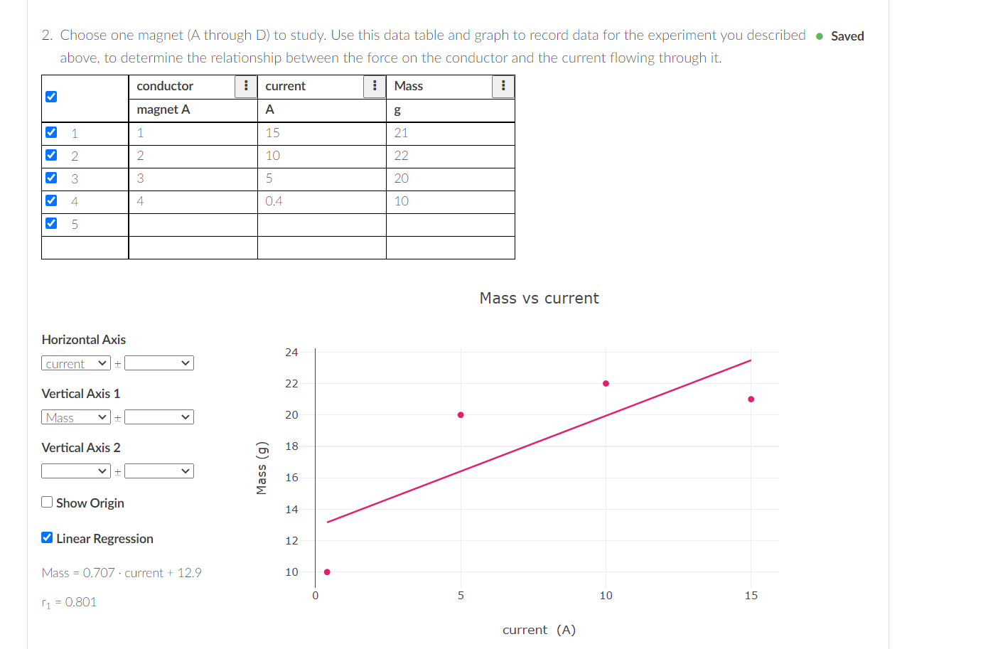 Solved 2. Choose one magnet (A through D) to study. Use this | Chegg.com