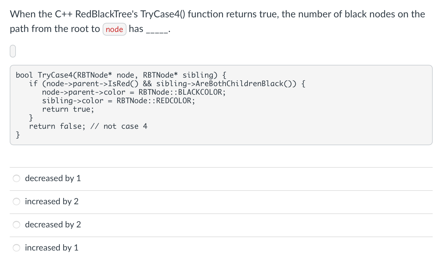 Solved When The C ﻿redblacktrees Trycase4 ﻿function