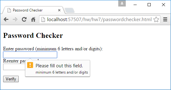 Solved Create a web page named passwordChecker.html that | Chegg.com