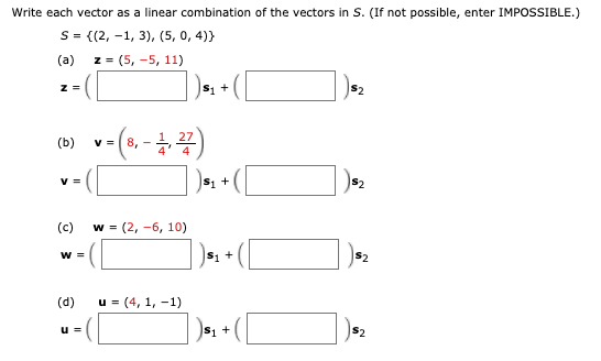 Solved Write each vector as a linear combination of the | Chegg.com