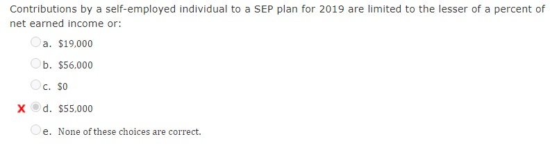 Solved Contributions by a self-employed individual to a SEP | Chegg.com