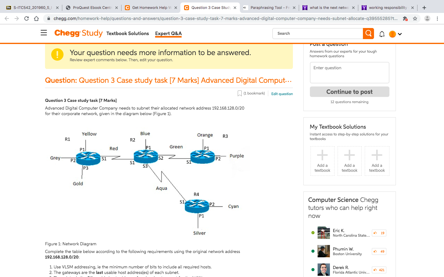 Solved Question 3 Case study task [7 Marks] Advanced Digital | Chegg.com