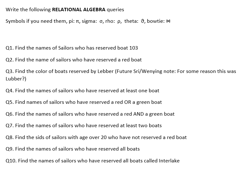 Solved Based on the following 3 tables Sailor Reservations | Chegg.com