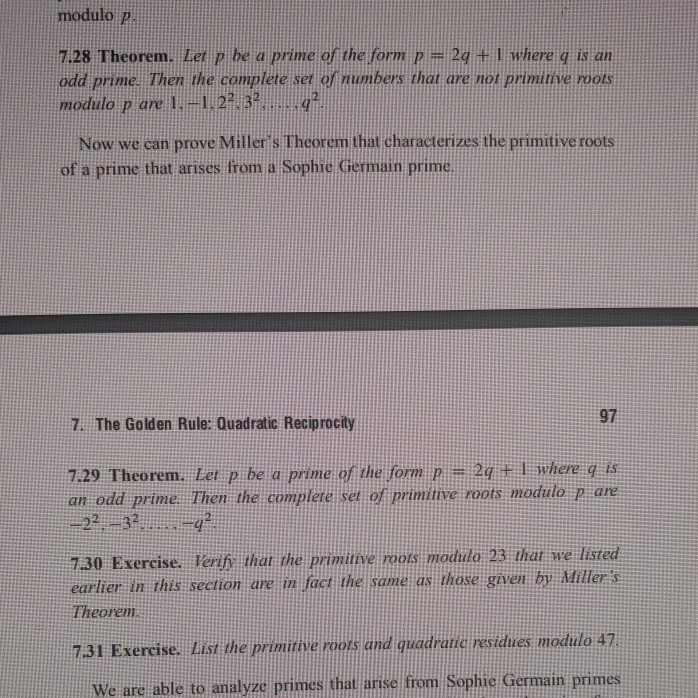 Solved modulo p 17.28 Theorem. Let p be a prime of the form | Chegg.com