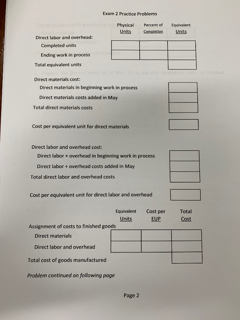 Solved Exam 2 Practice Problems Chapter 17 Problem (worth 18 | Chegg.com