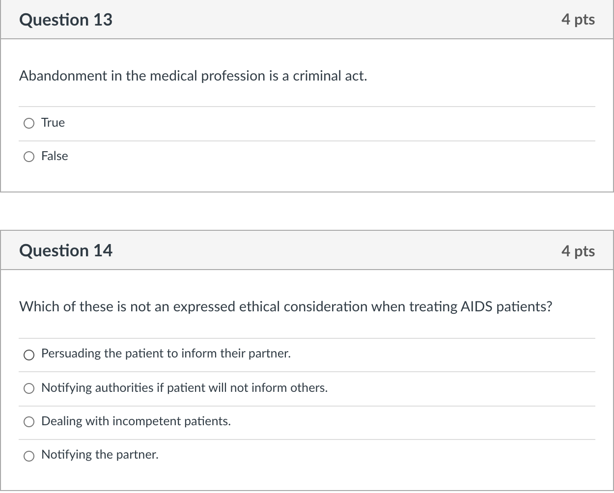 Solved Question 11 4 pts An example of a malpractice | Chegg.com