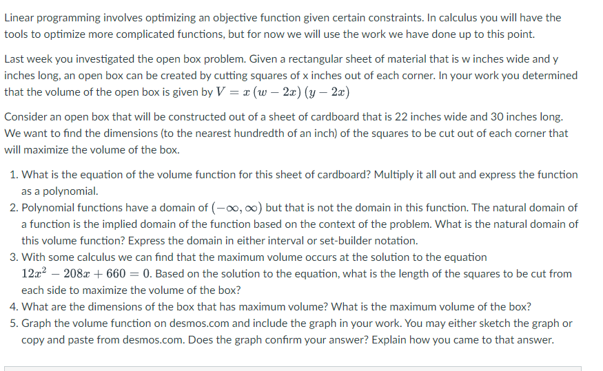 Solved Linear programming involves optimizing an objective | Chegg.com
